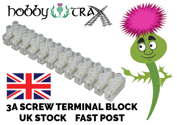 12 way 3A screw terminal chocolate block connector strip – HobbyTrax