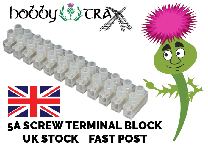 12 way 5A screw terminal chocolate block connector strip – HobbyTrax